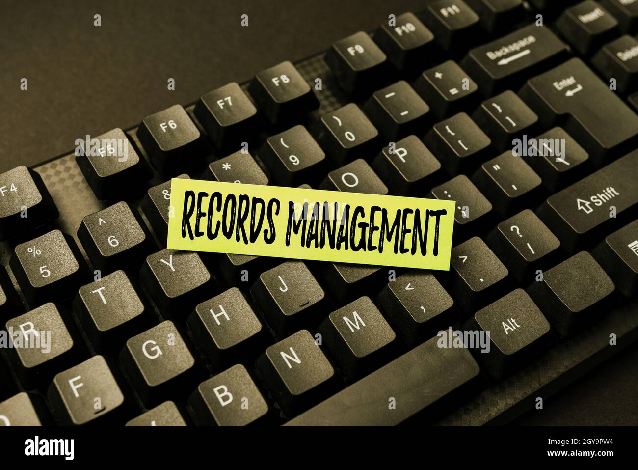 Conceptual display Records Management, Word Written on administration ...
