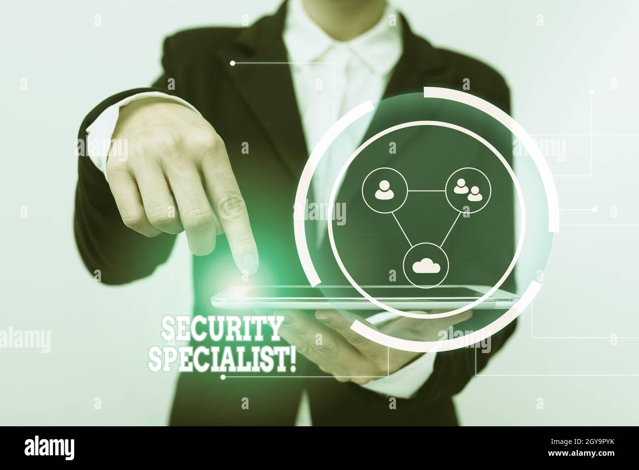Sign displaying Security Specialist, Internet Concept specializes in ...