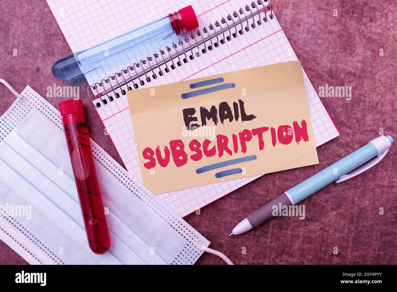 Text showing inspiration Email Subscription, Business overview option ...