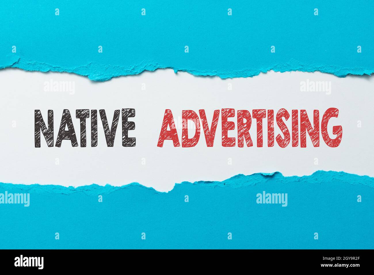 Handwriting text Native Advertising, Business concept paid media where ...