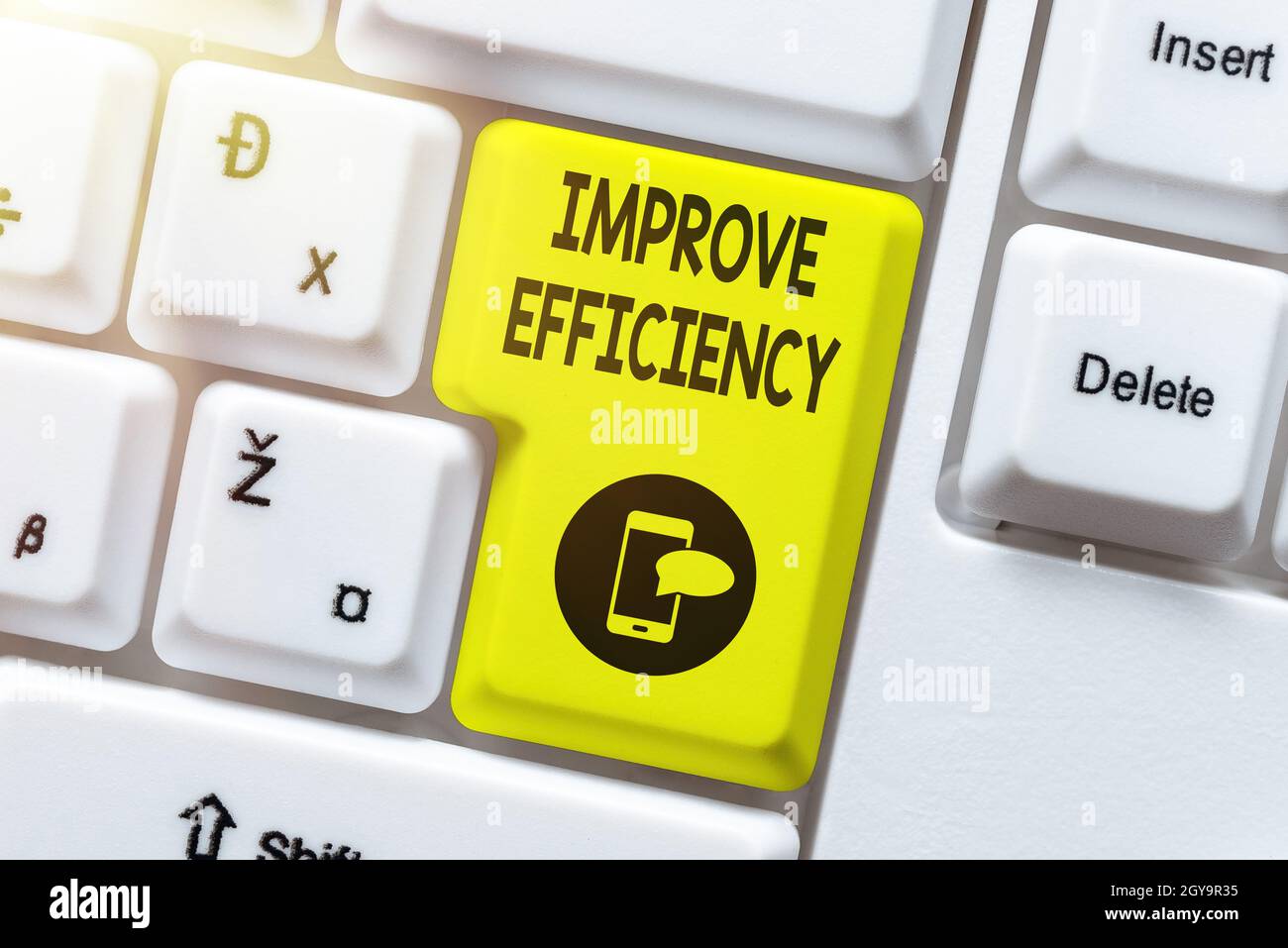 Text sign showing Improve Efficiency, Concept meaning increase quality ...