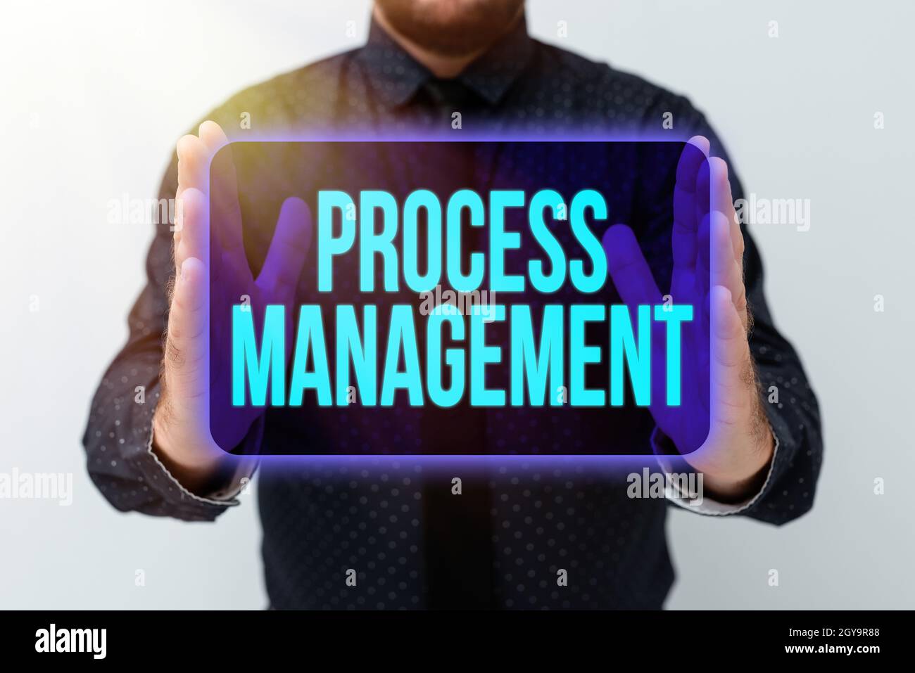 Handwriting text Process Management, Business concept aligning ...