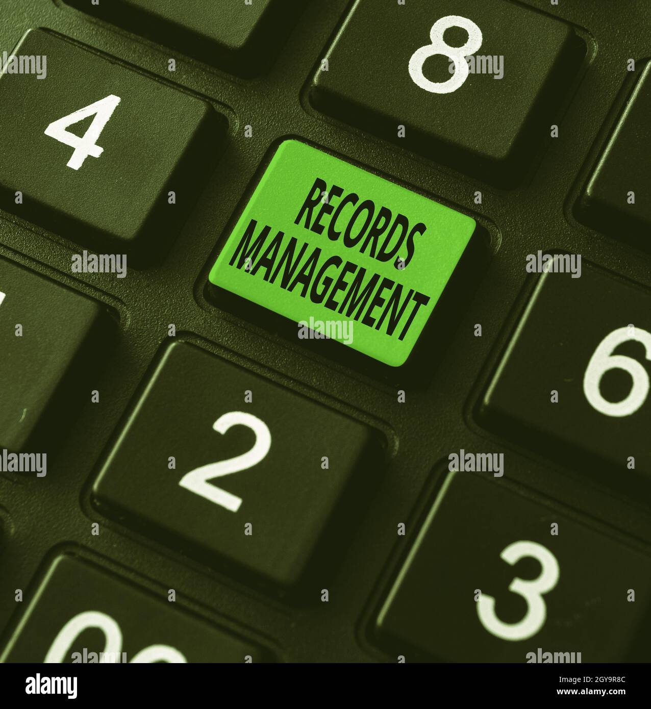 Conceptual display Records Management, Word Written on administration ...
