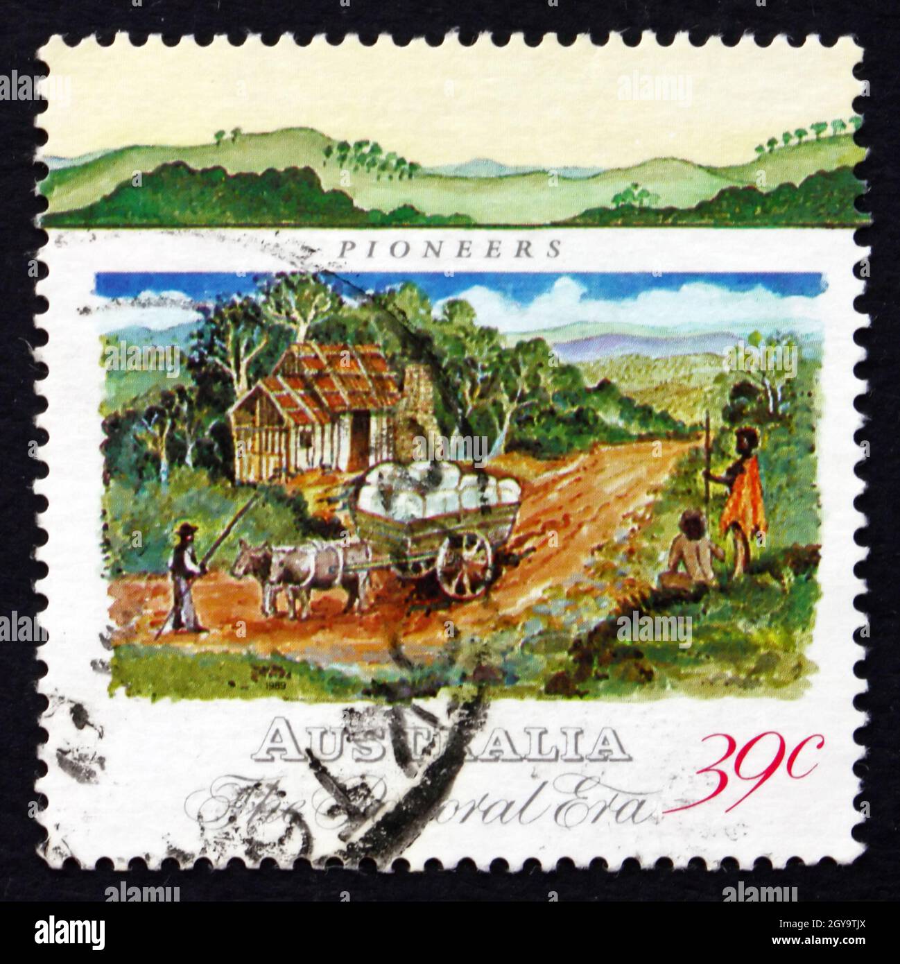 AUSTRALIA - CIRCA 1989: a stamp printed in the Australia shows Pioneer ...