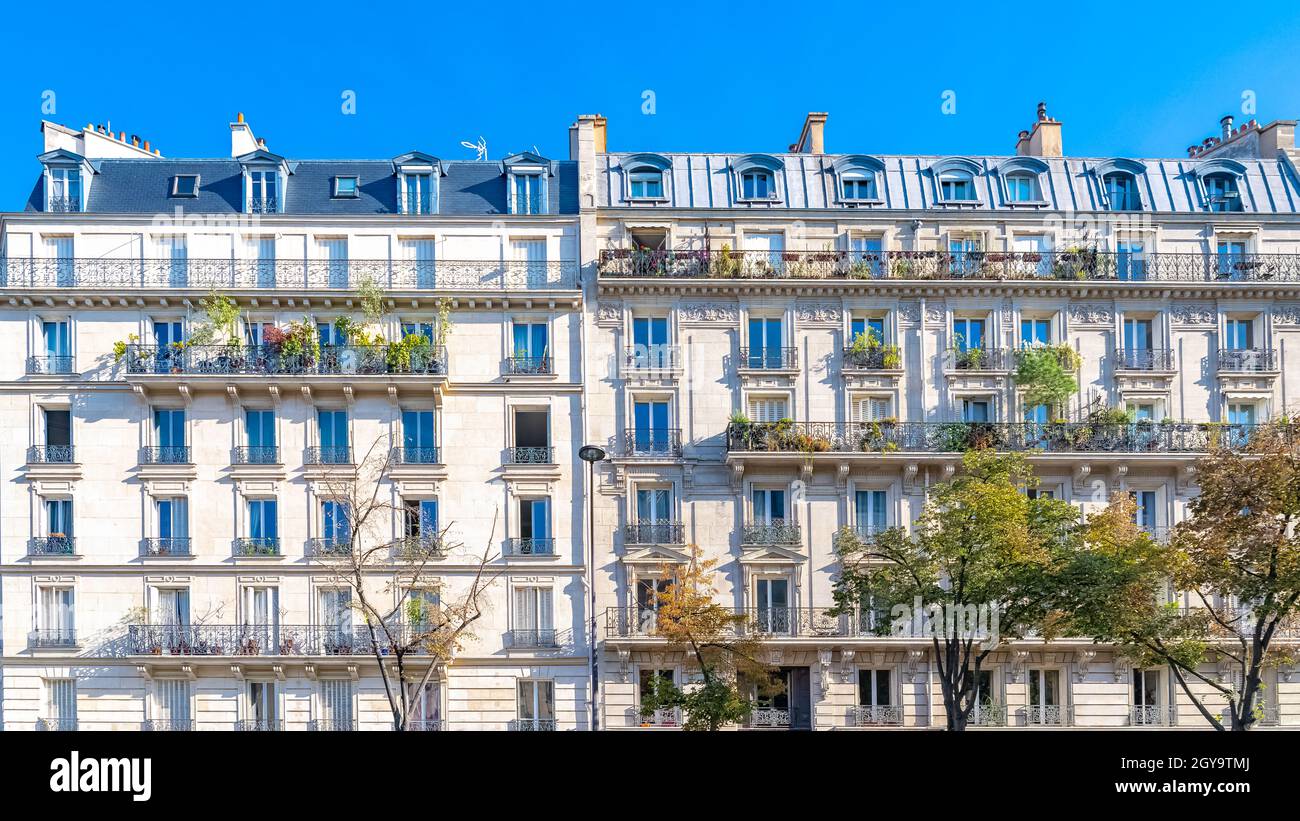 Paris, typical building in the Marais, in the center of the french ...