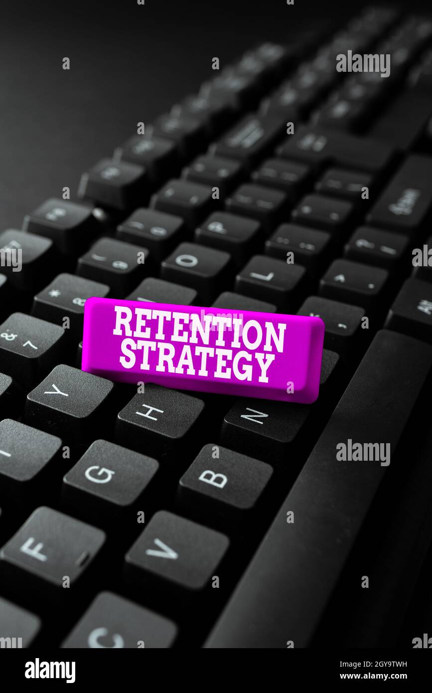 Hand writing sign Retention Strategy, Business overview activities to ...
