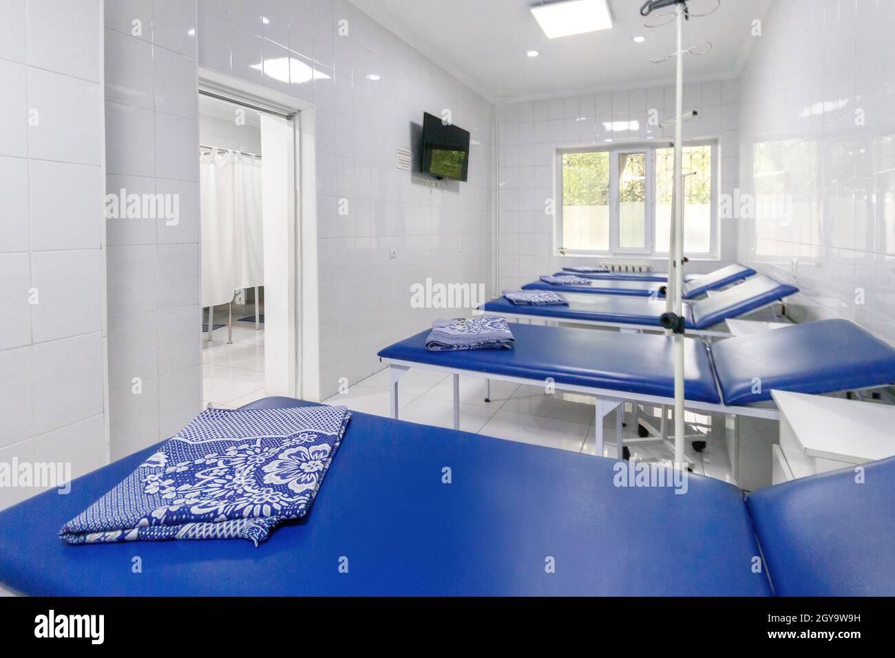 Intravenous drip hospital room for treatment patient emergency and ...