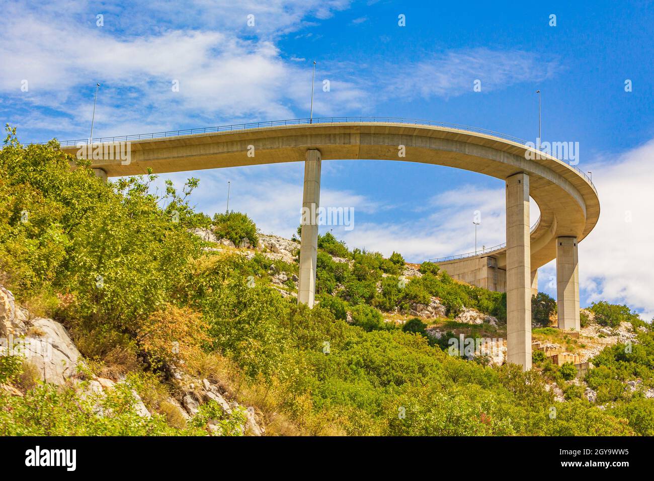 Amazing elevated highway and bridge in Bakar Croatia Stock Photo - Alamy