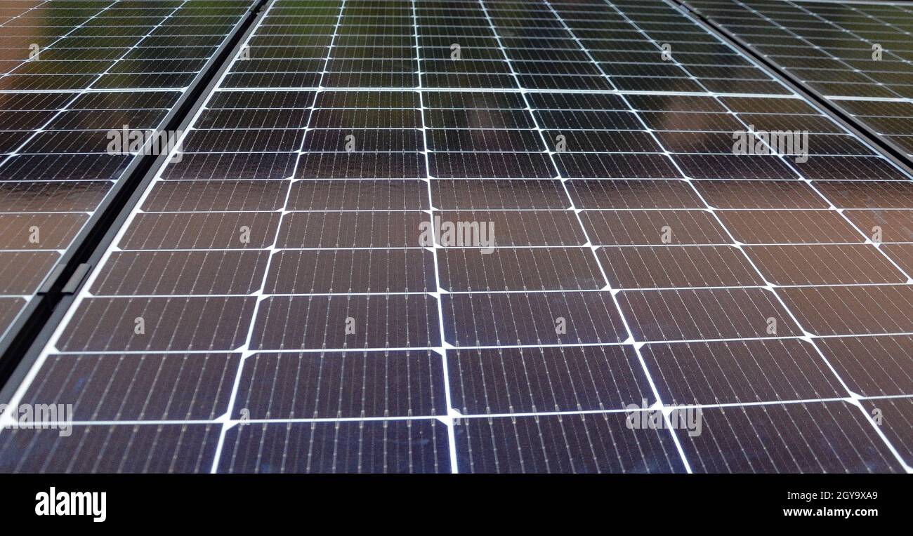 solar panels on the roof Stock Photo - Alamy