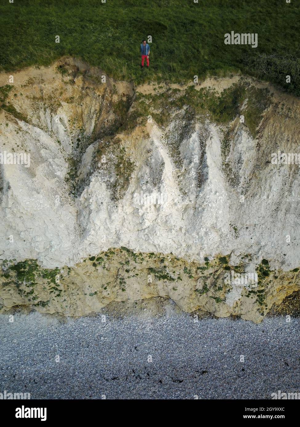 Aerial View of the French Cliff across the english channel Stock Photo ...