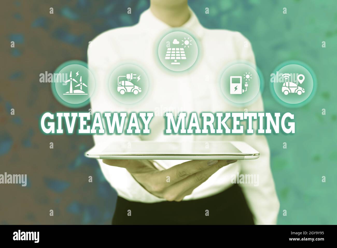 Hand writing sign Giveaway Marketing, Business concept distribution of ...