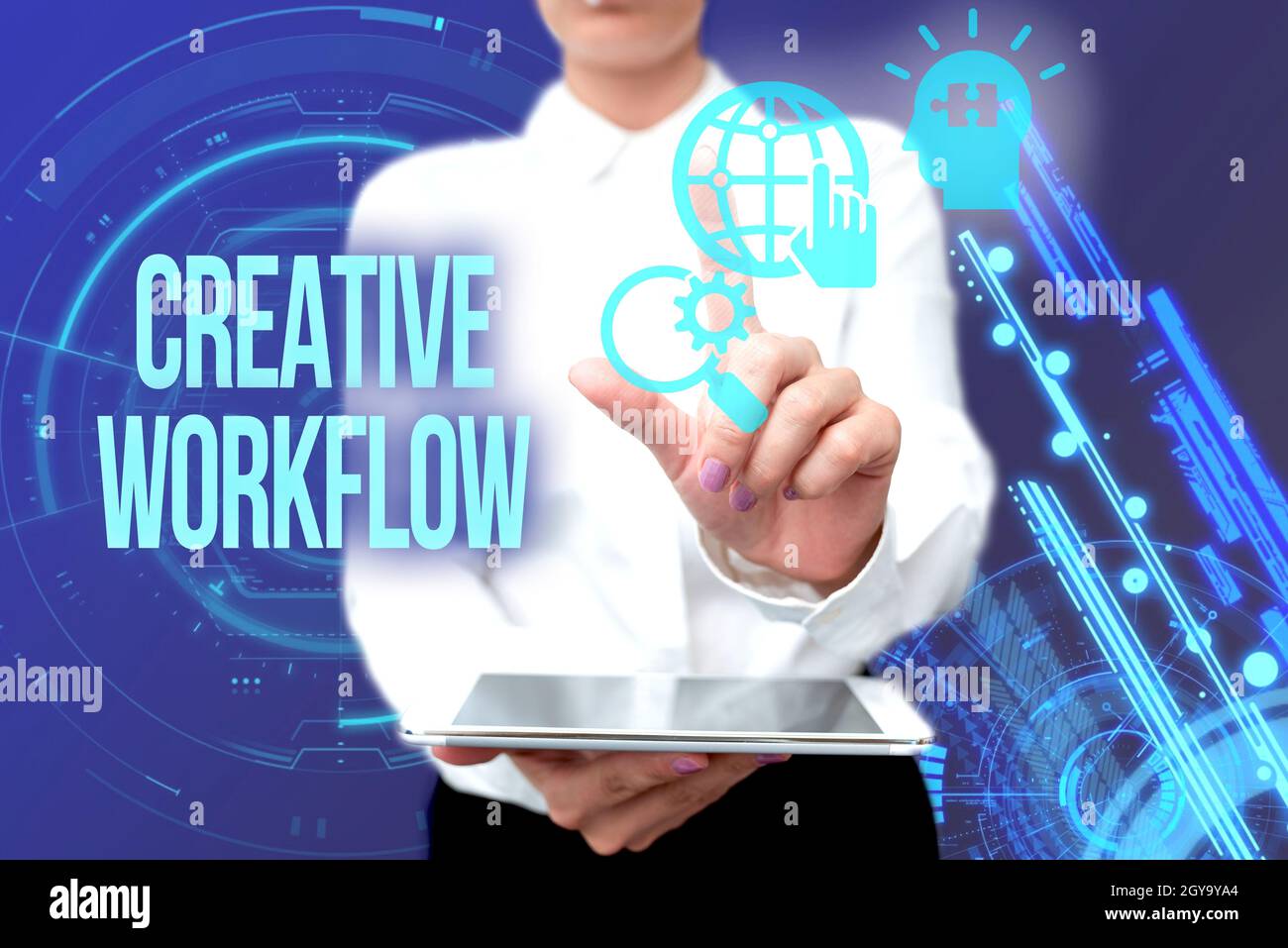 Writing displaying text Creative Workflow, Concept meaning the process ...