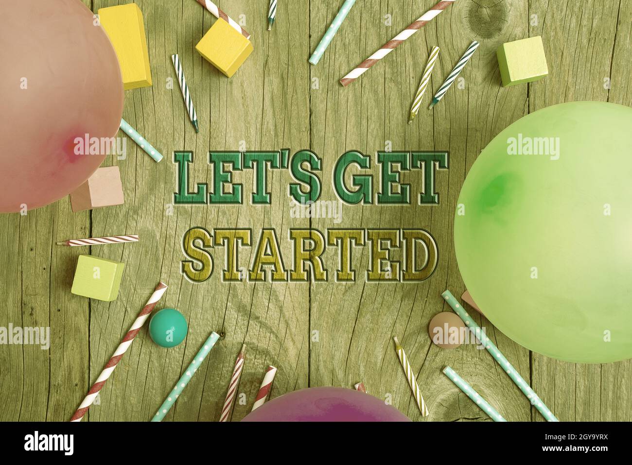 Conceptual display Let S Is Get Started, Conceptual photo to begin doing or working on something ...