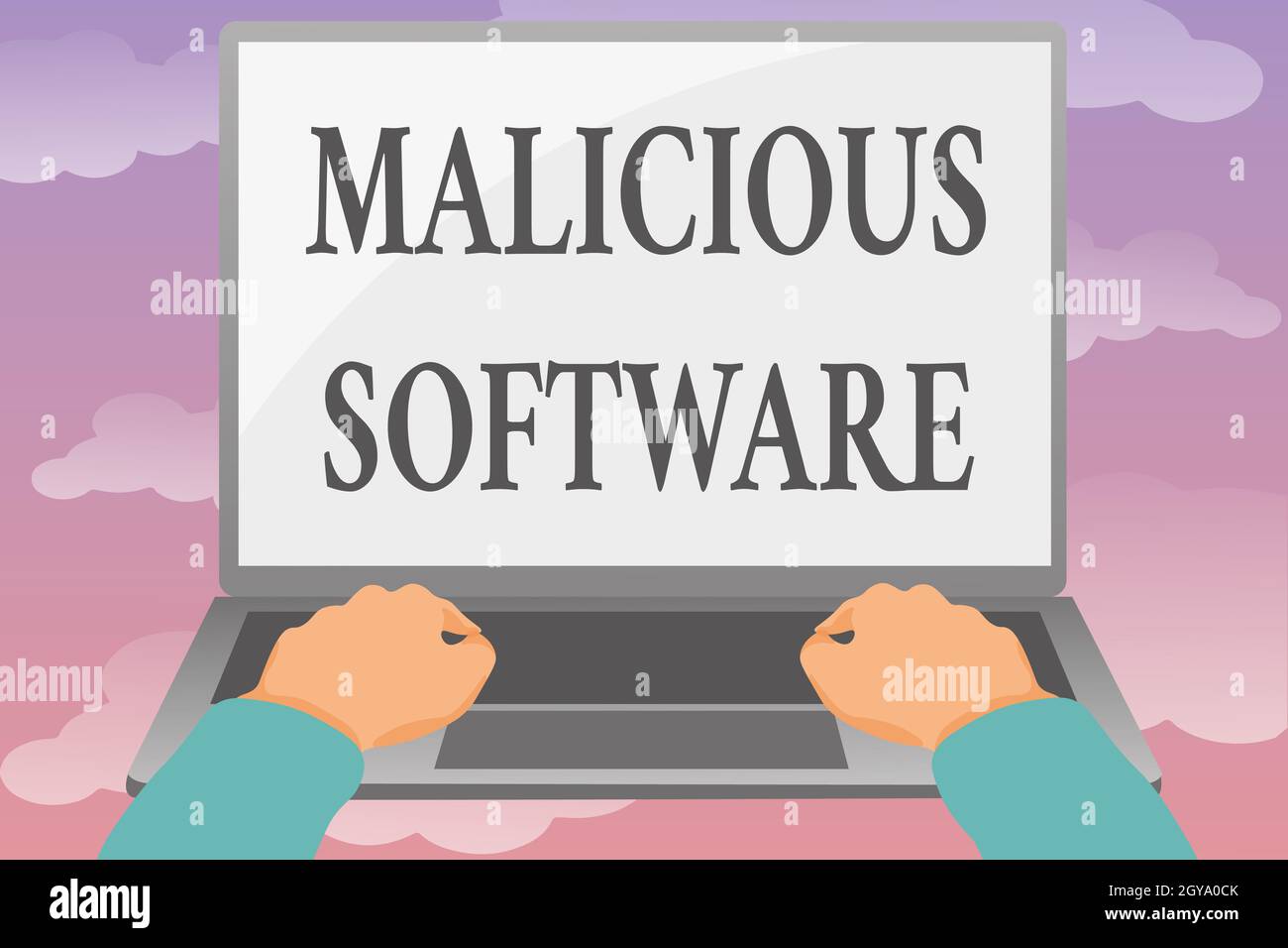 Text caption presenting Malicious Software, Business concept the ...