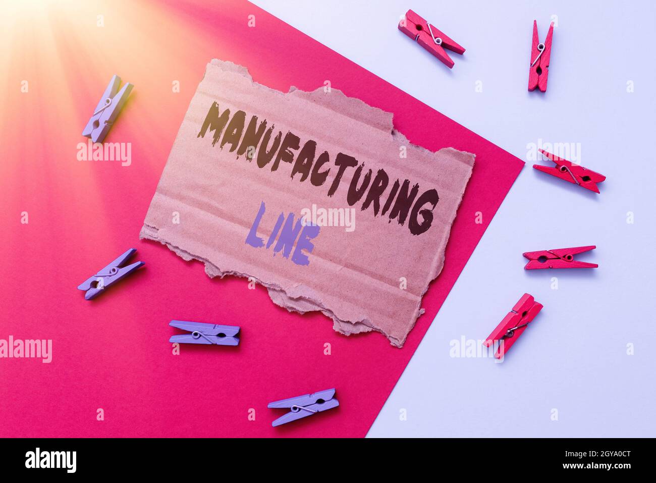 Sign displaying Manufacturing Line, Business concept set of sequential ...