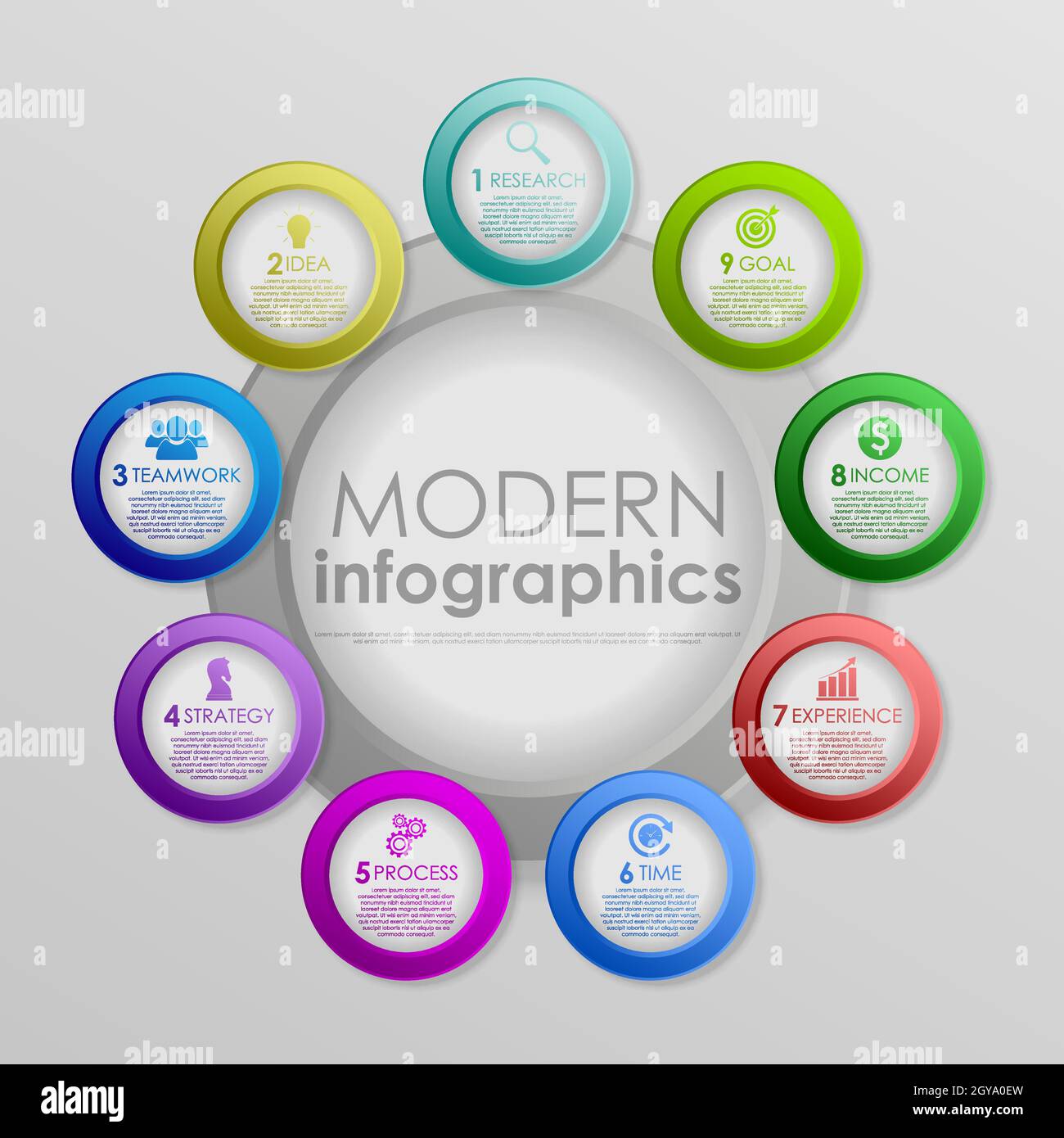 EPS10 Vector illustration. Business infographic process with realistic ...