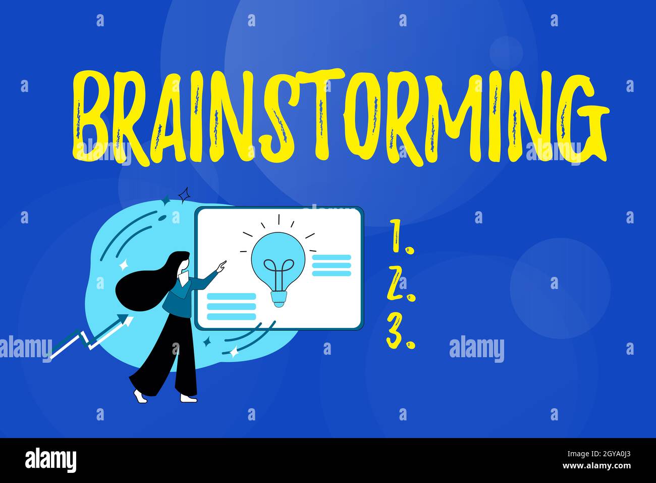 Text caption presenting Brainstorming, Business overview group ...
