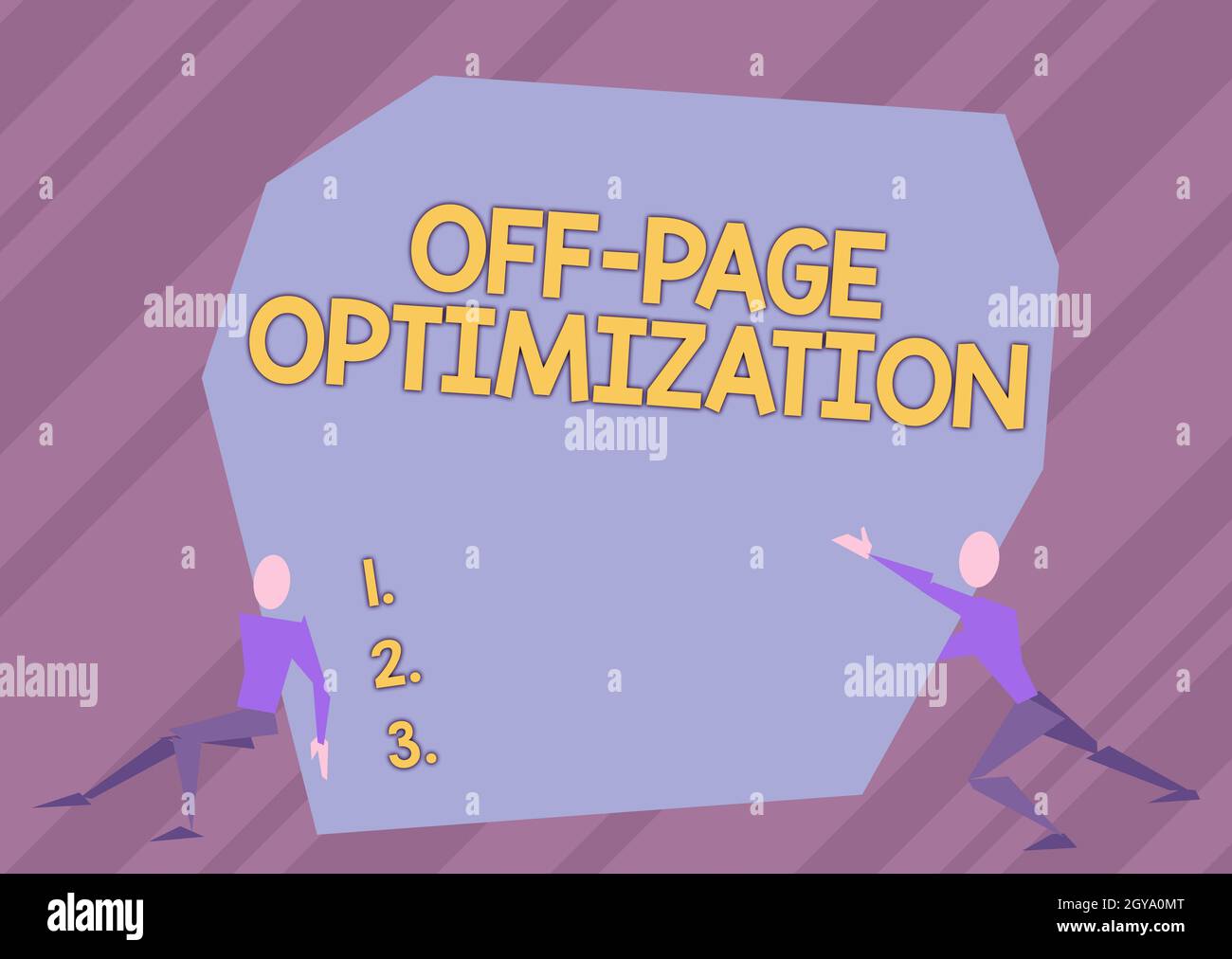 Text caption presenting Off Page Optimization, Business concept set of ...