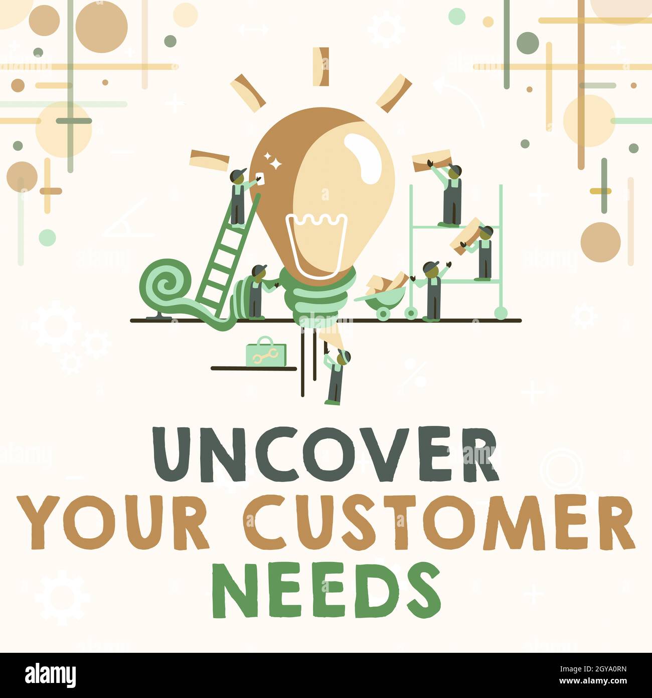 Conceptual display Uncover Your Customer Needs, Word for reveal product ...