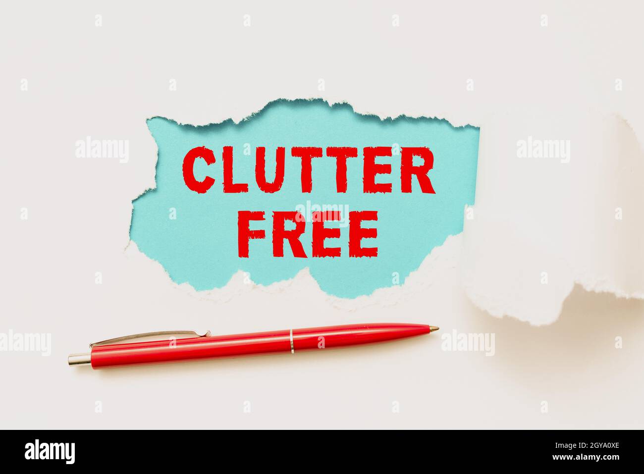 Sign displaying Clutter Free, Business approach Well organized and ...