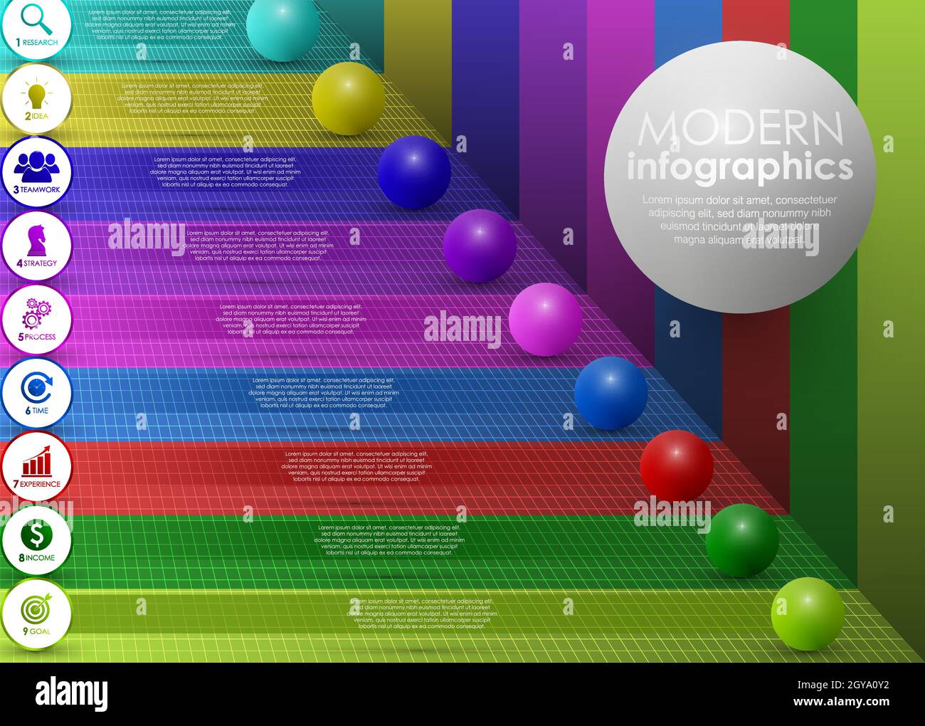 EPS10 Vector illustration. Business infographic process with realistic ...