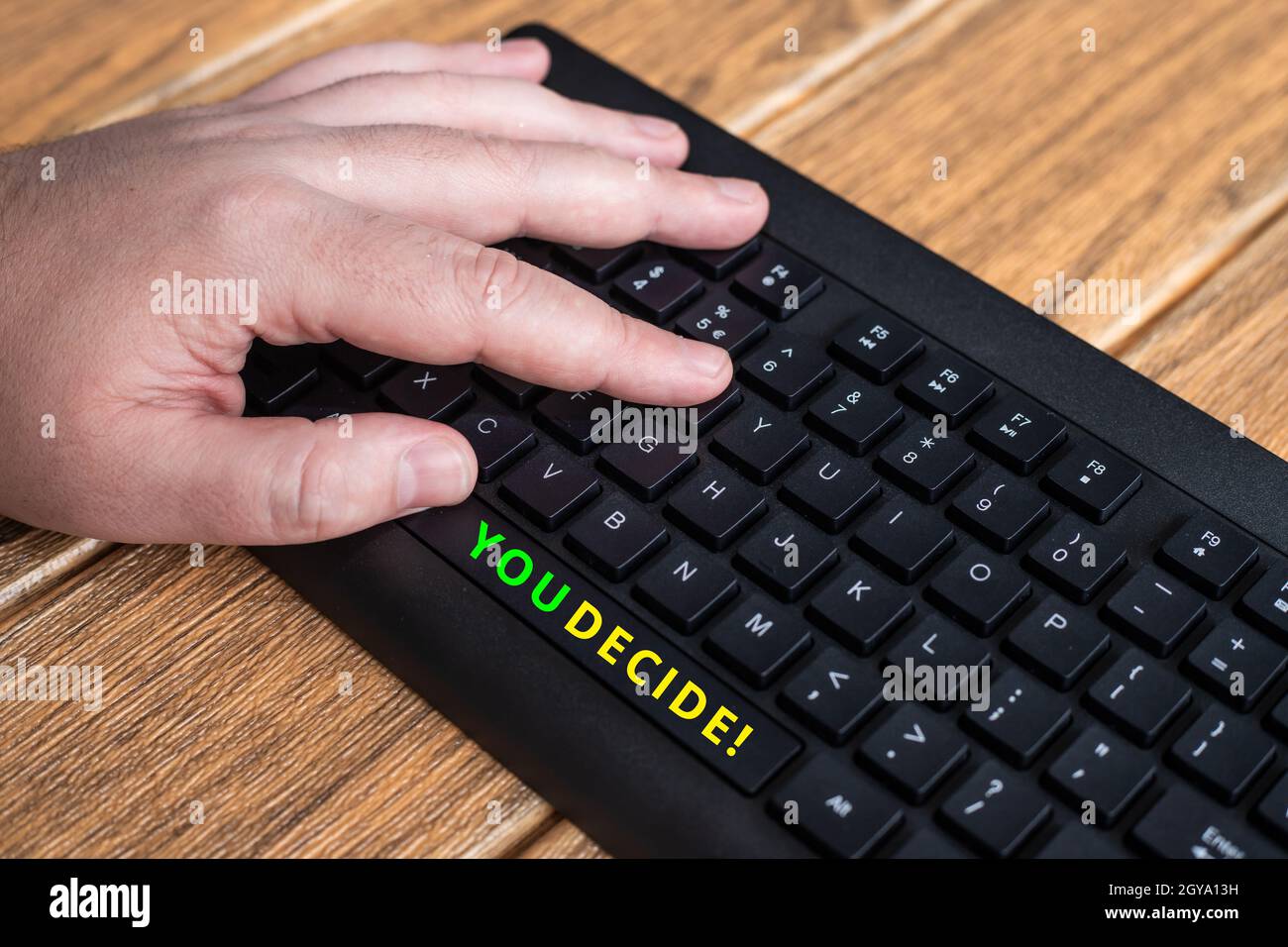 Hand writing sign You Decide, Business idea giving a chance to somebody ...