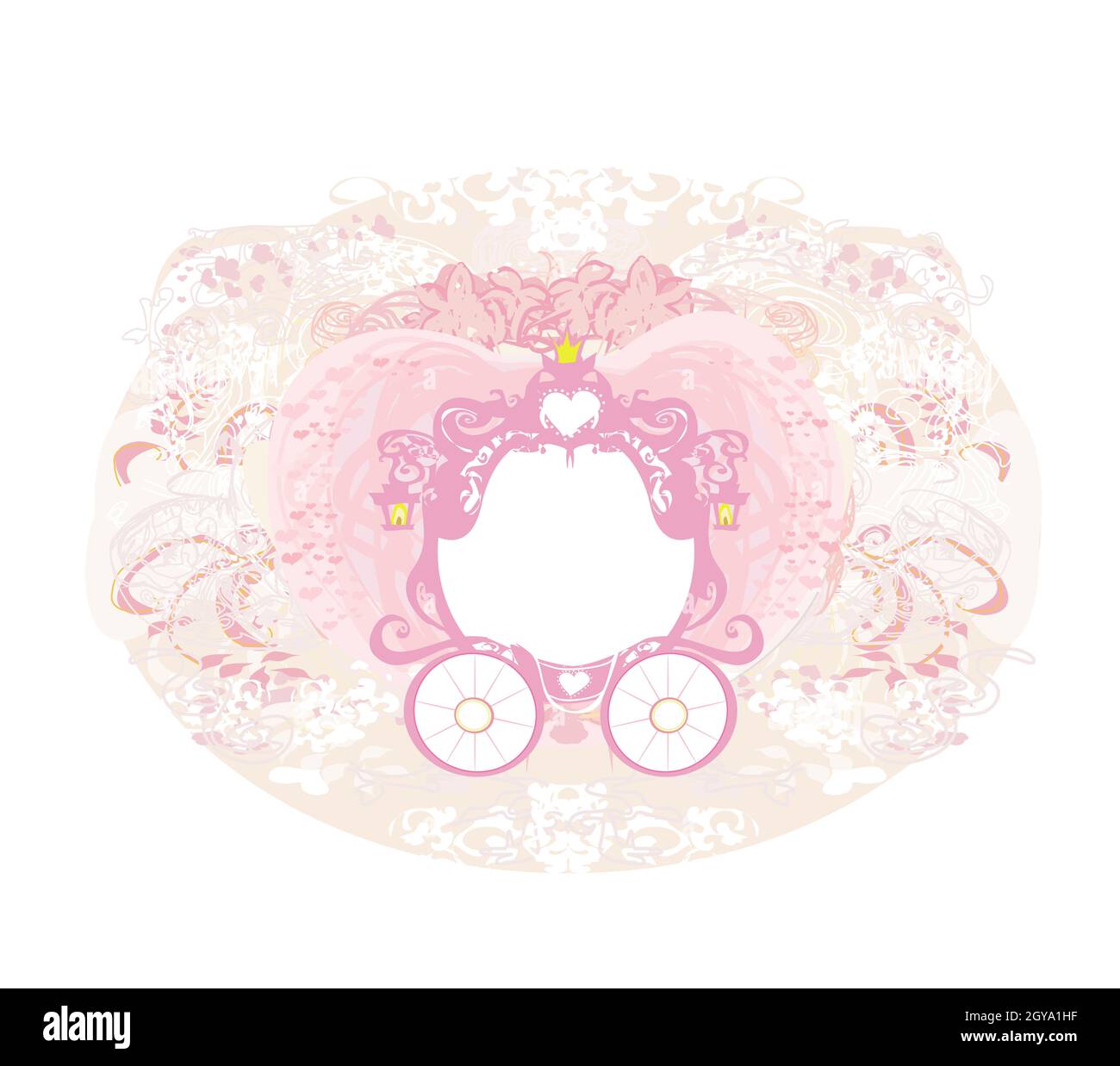 vintage decorative pink carriage card Stock Photo - Alamy