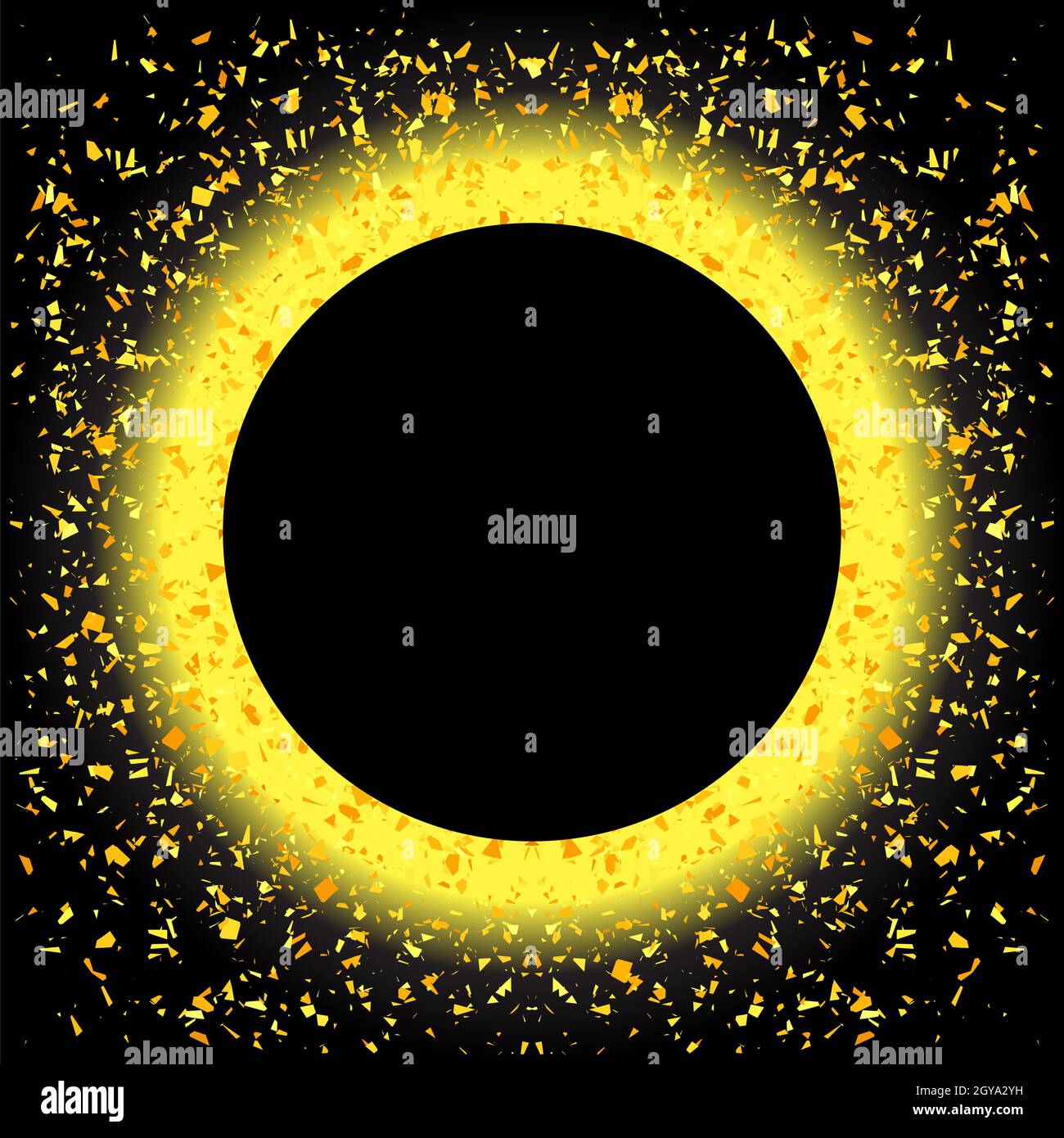 Total Solar Eclipse on Black Background. Abstract Light Effect. Space ...