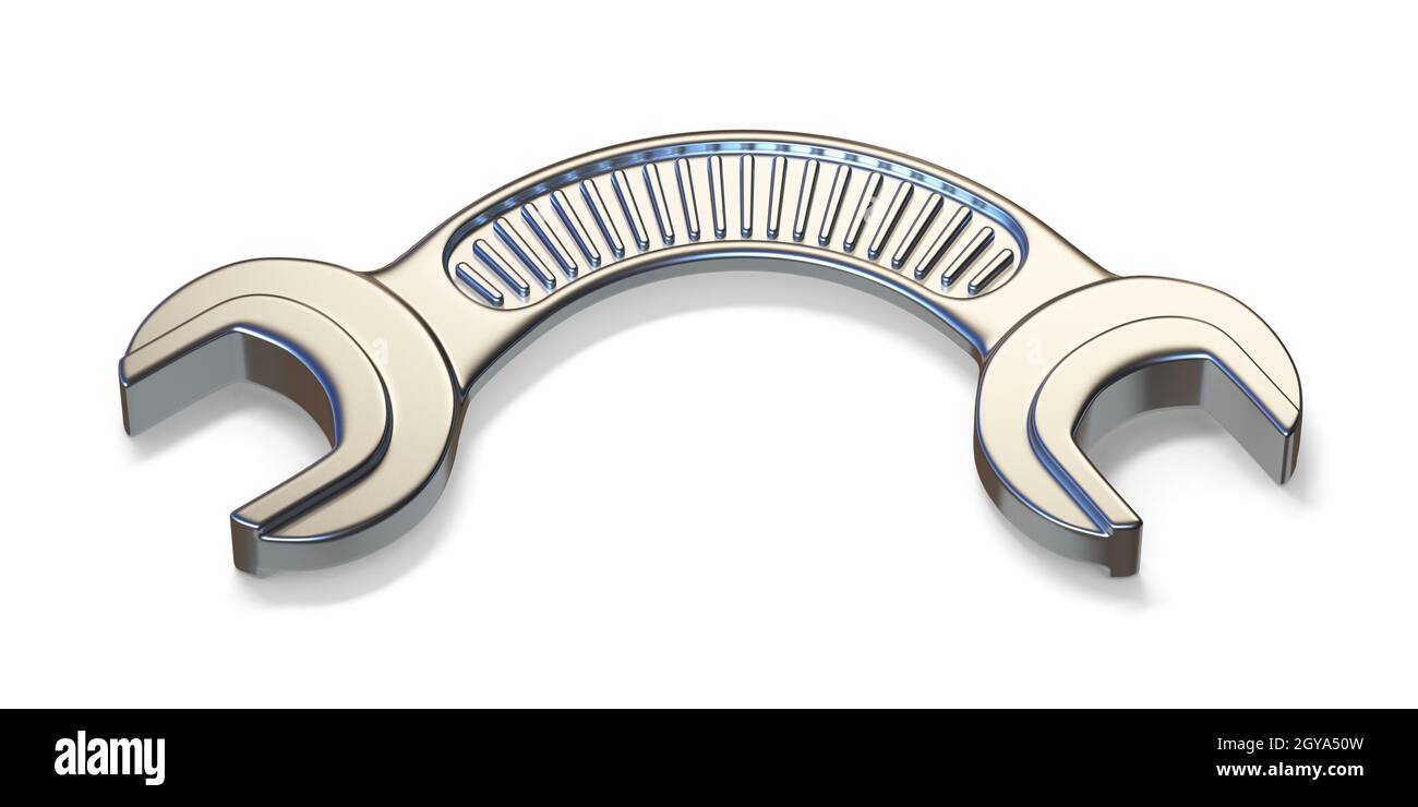 Bent wrench 3D render illustration isolated on white background Stock ...