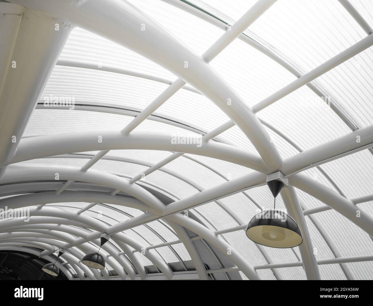 Big Hall Roof steel structure the modern design Stock Photo - Alamy