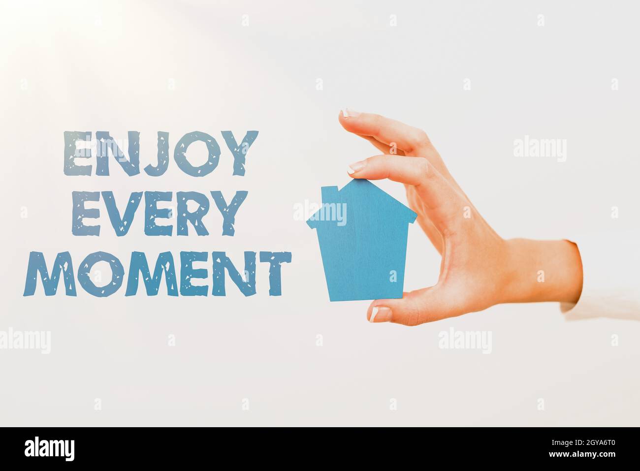 Hand writing sign Enjoy Every Moment, Concept meaning stay positive ...