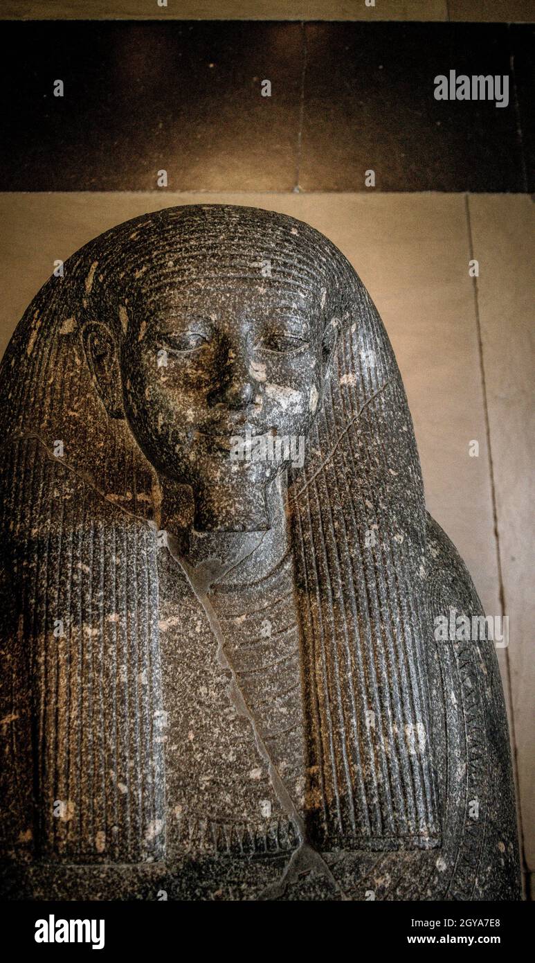 Top section of ancient egyptian stone mummy coffin Stock Photo - Alamy