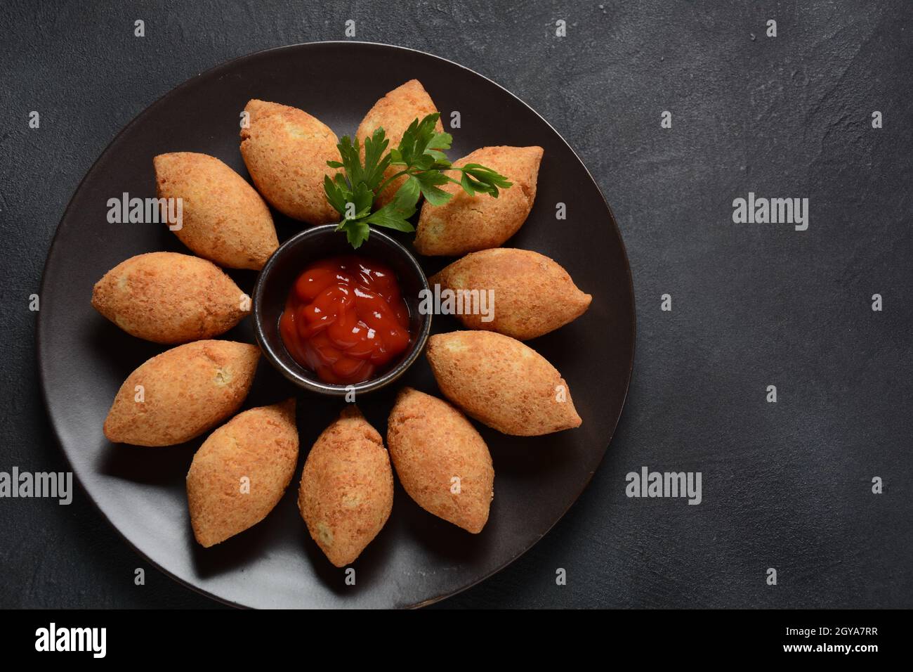 Deep fried kibbeh of ground beef meat mixed with bulgur, stuffed with ...