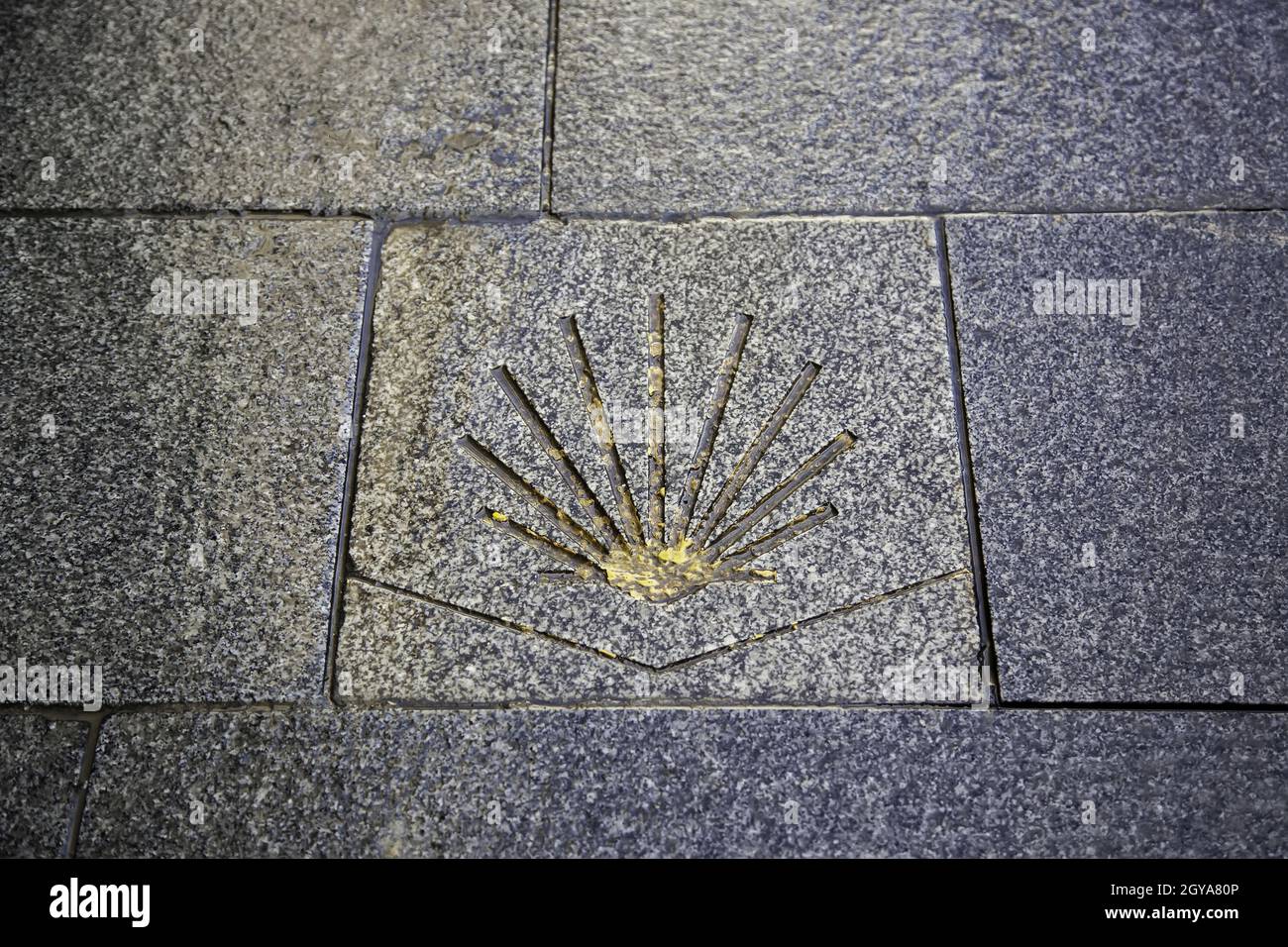 Detail of sign for pilgrims, catholic tradition Stock Photo - Alamy