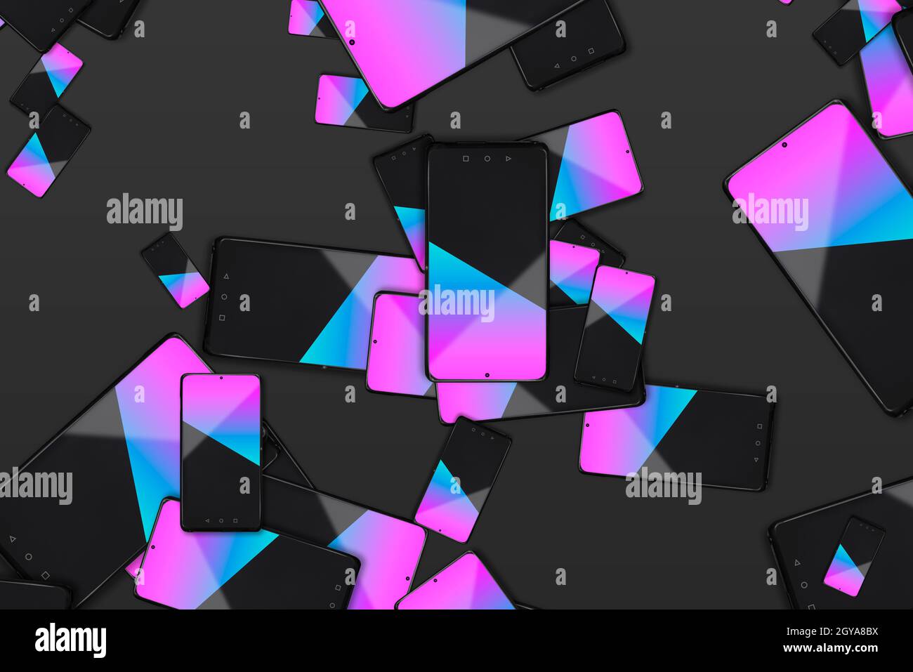 Multiple colorful smartphones Stock Photo - Alamy