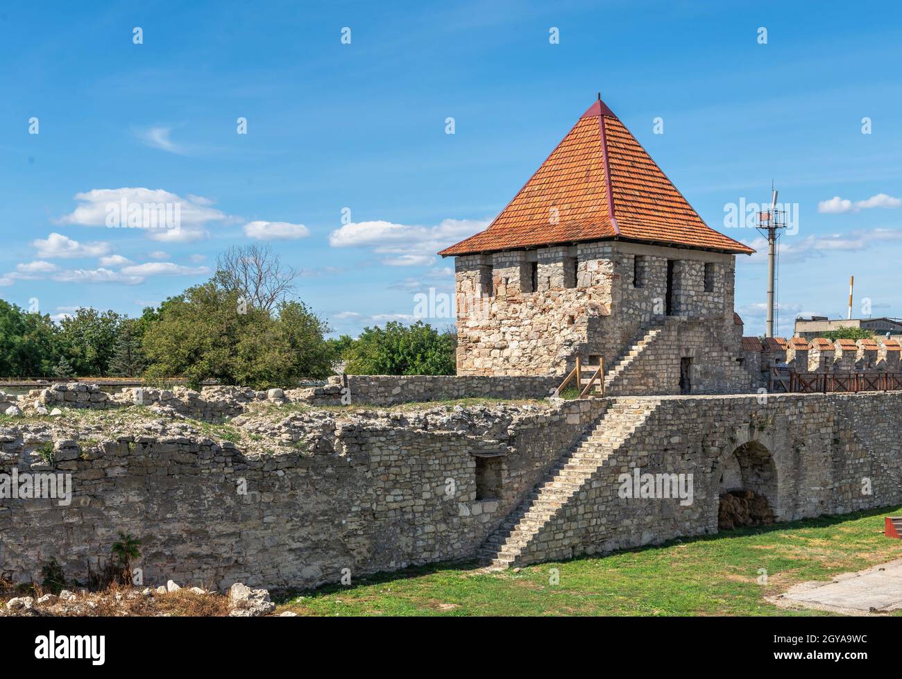 Bender, Moldova 06.09.2021. Panoramic inside view of the Tighina ...