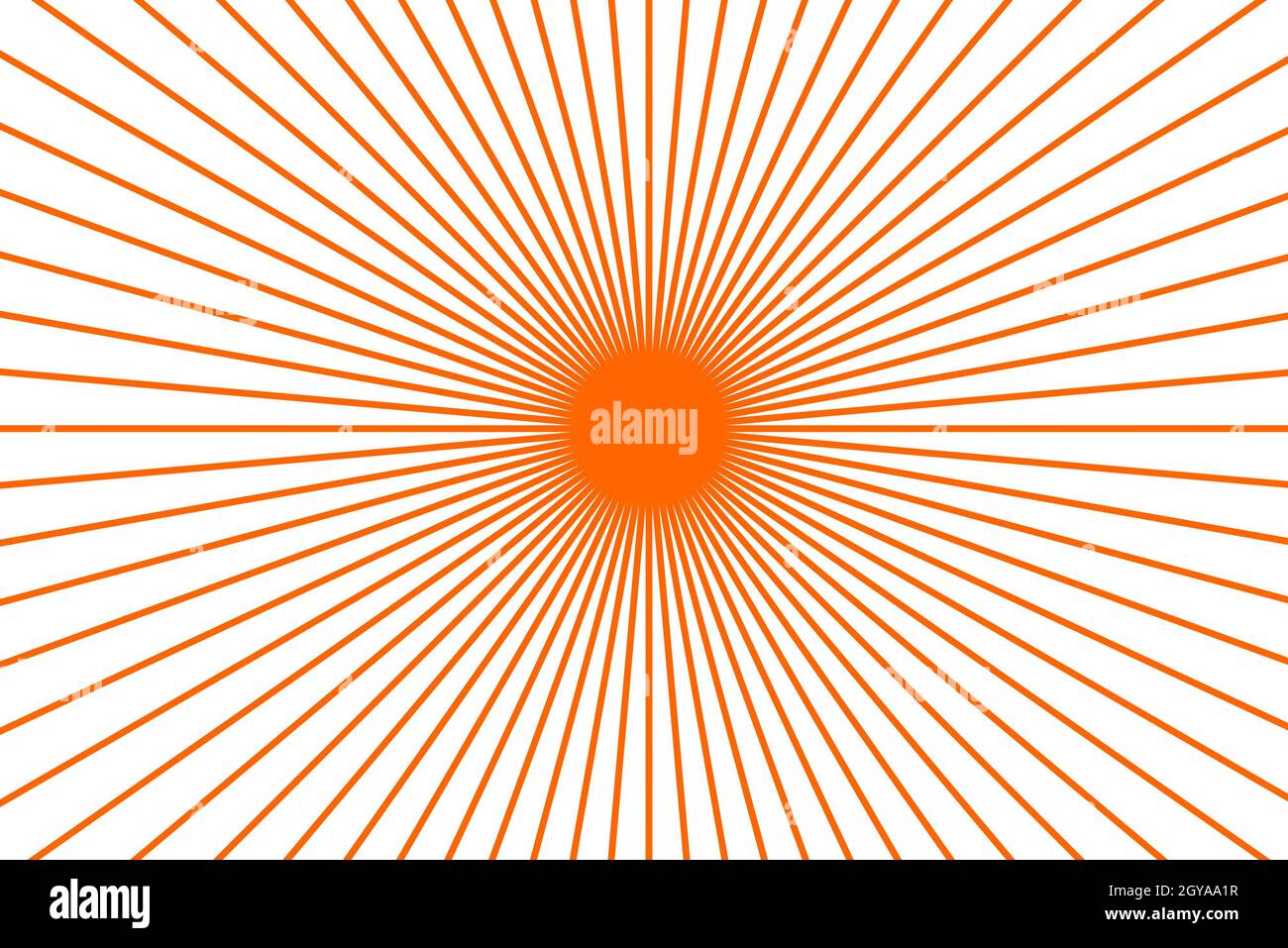 psychedelic orange sun rays illustration over white background Stock ...