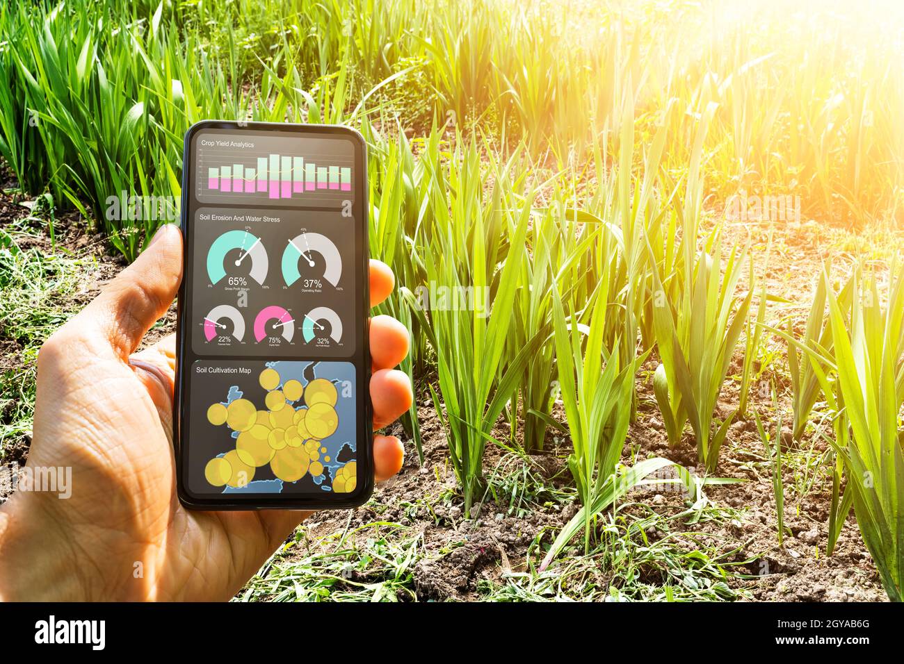 Smart E Farming Digital Technology And Agriculture System Stock Photo ...