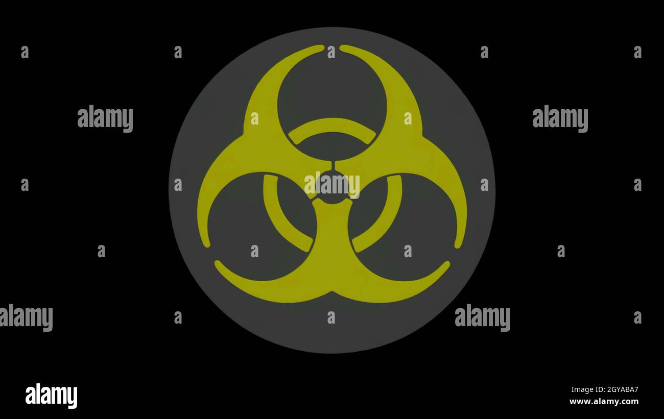 Radiation Biohazard Death Quarantine. Set Signs. Black Background ...
