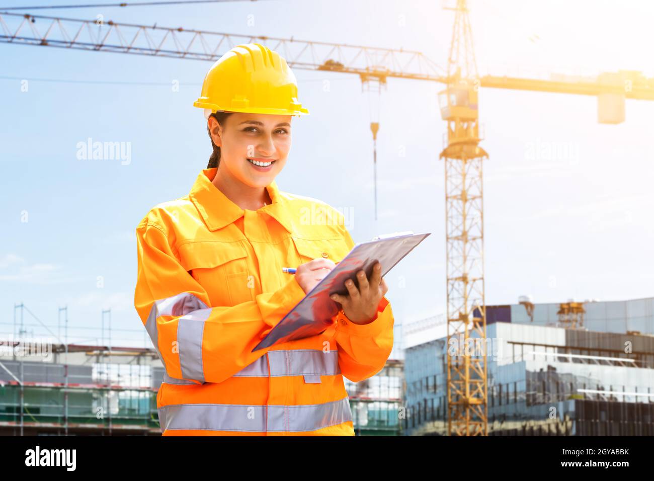 Manager Inspection At Construction Site. Building And Engineering Stock ...