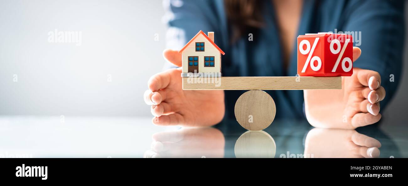 House Interest Rates Balance And Loan Percentage Concept Stock Photo ...