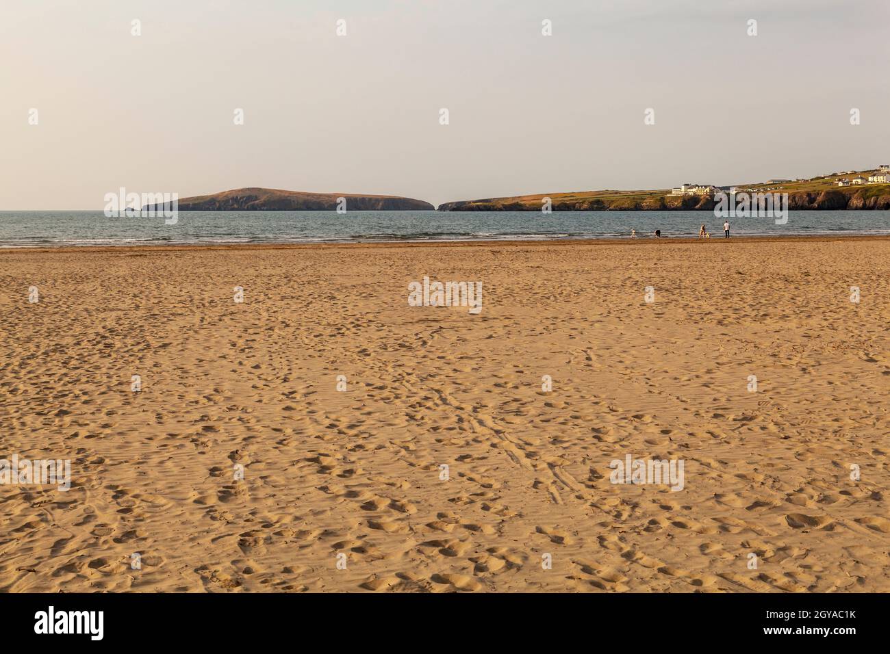 Poppit Sands a popular storm beach at the mouth of the river Teifi ...