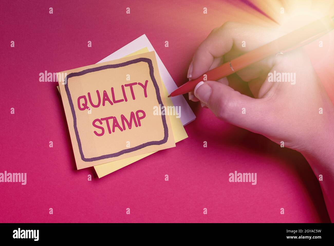 Conceptual display Quality Stamp, Business overview Seal of Approval ...
