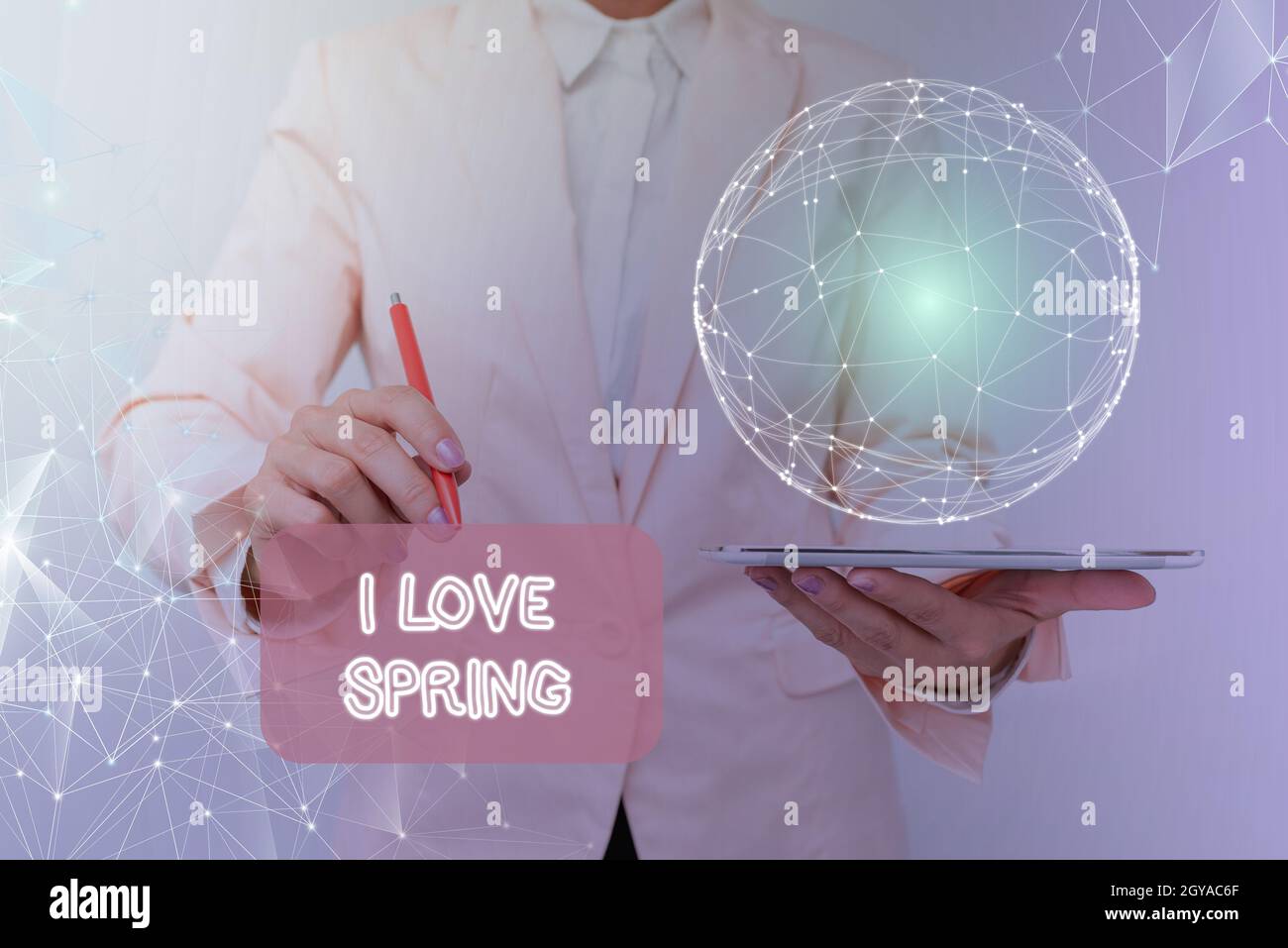 Sign displaying I Love Spring, Business approach telling why having a ...