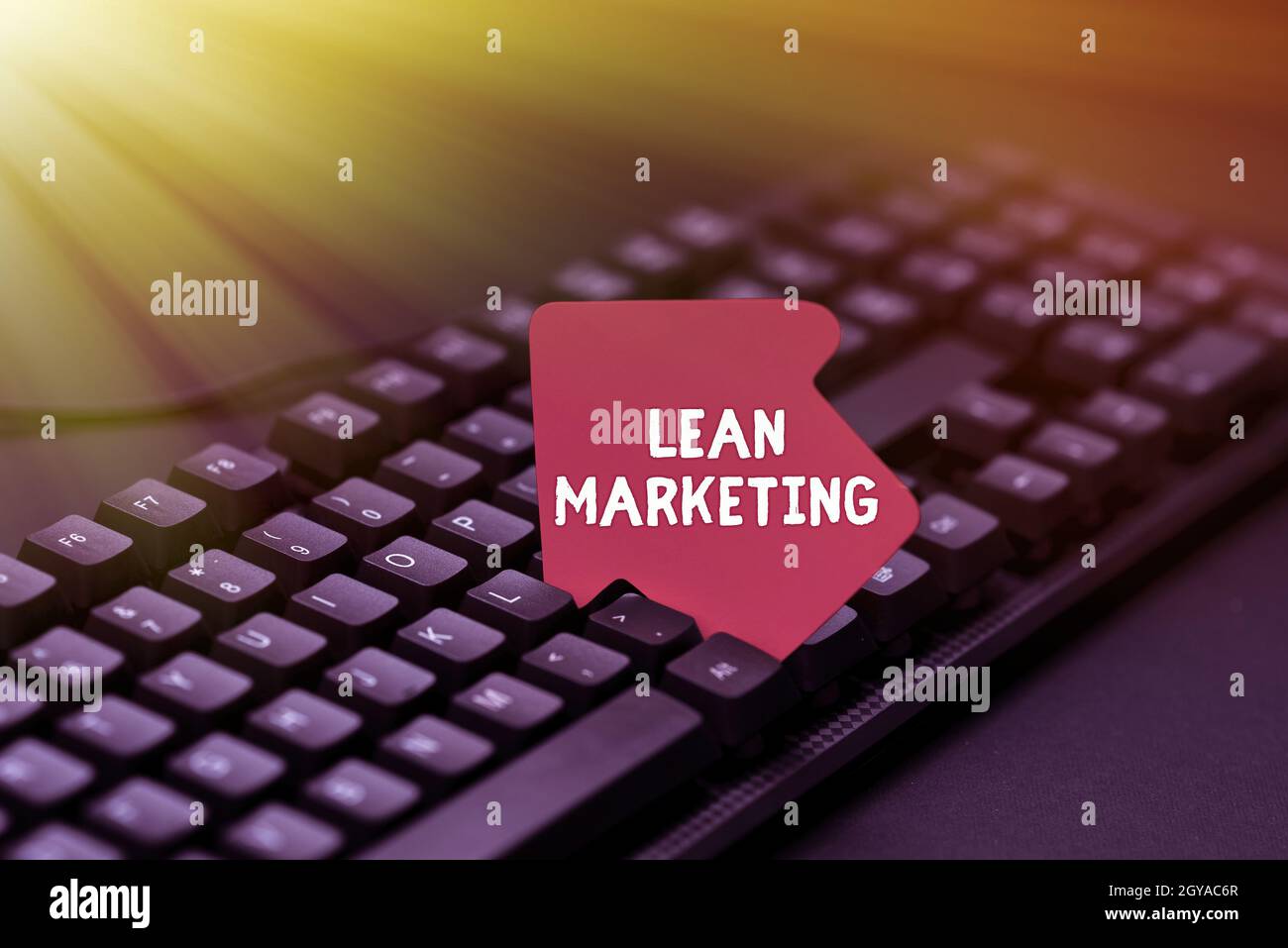 Sign displaying Lean Marketing, Internet Concept in charge of testing ...