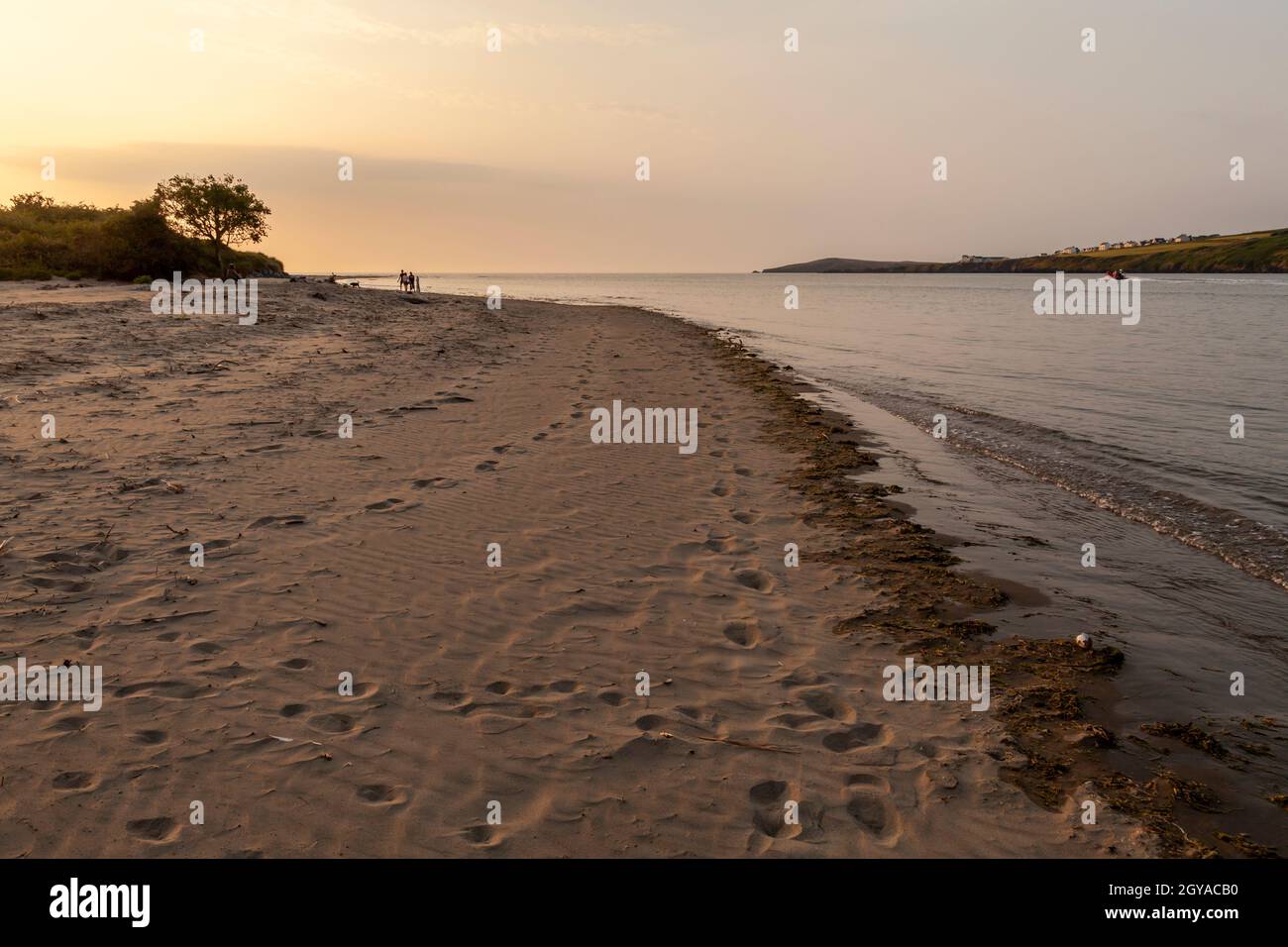 Poppit Sands a popular storm beach at the mouth of the river Teifi ...