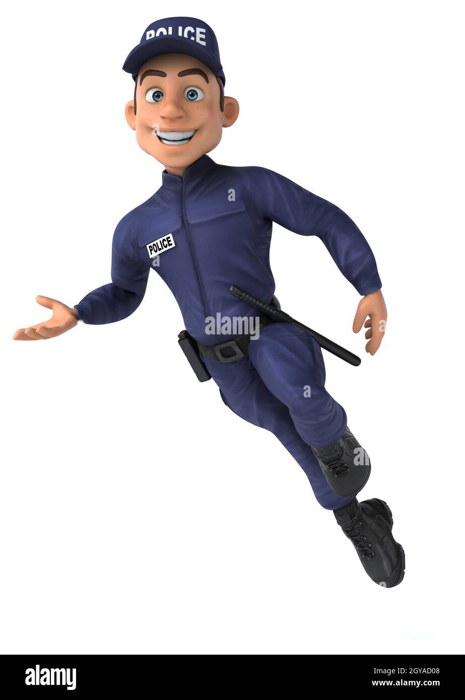 Fun 3D illustration of a cartoon Police Officer Stock Photo - Alamy