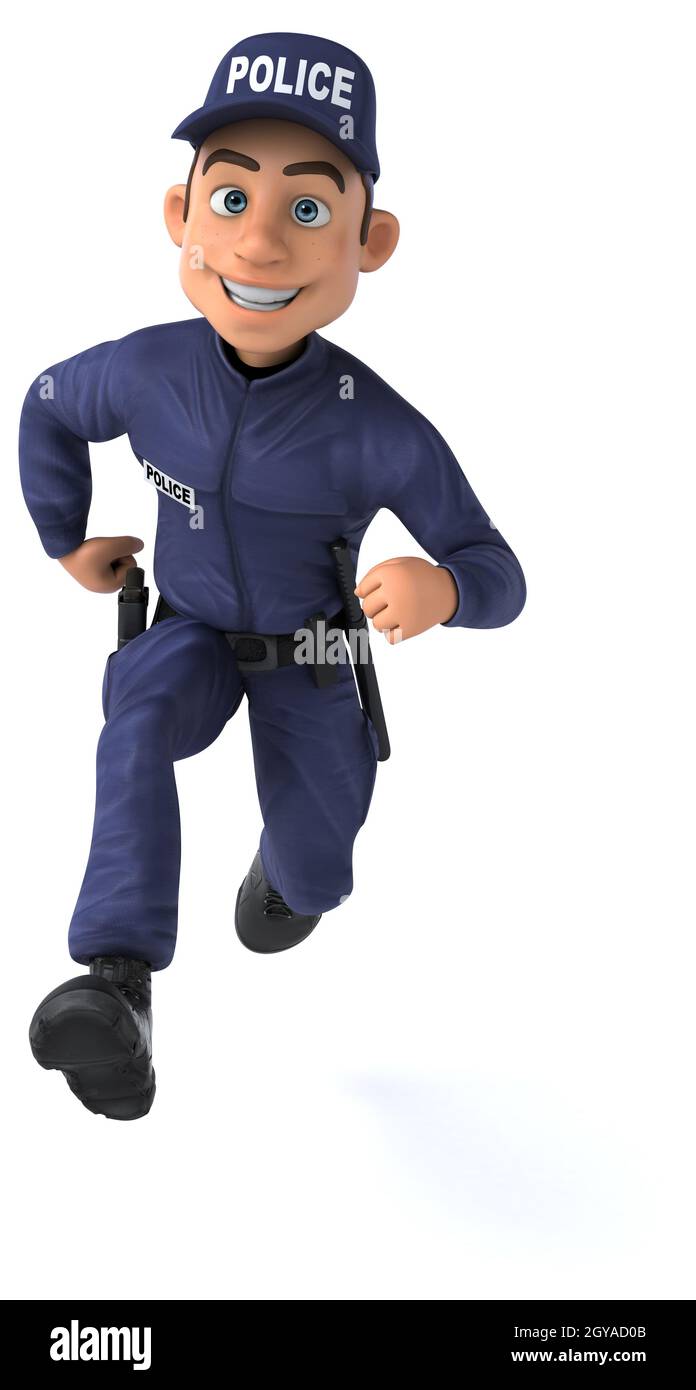 Fun 3D illustration of a cartoon Police Officer Stock Photo - Alamy