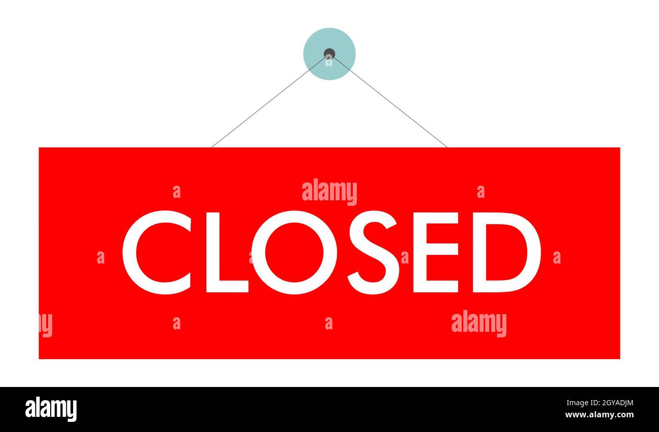 red closed sign for a shop window Stock Photo - Alamy