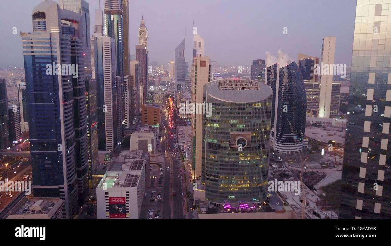 Aerial view from Dubai. Futuristic aerial view of residential ...